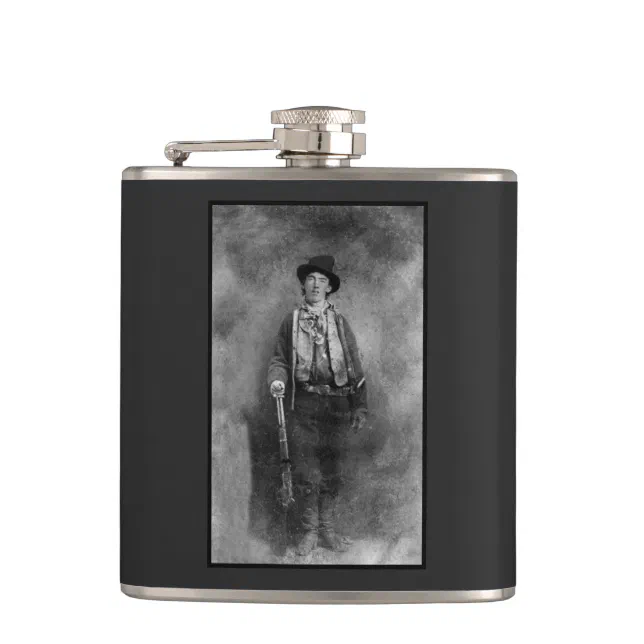 Henry McCarty, Billy the Outlaw Kid of Old West Hip Flask | Zazzle