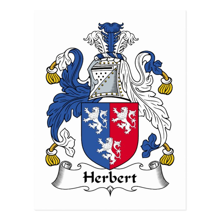 Herbert Family Crest Postcard | Zazzle.co.uk