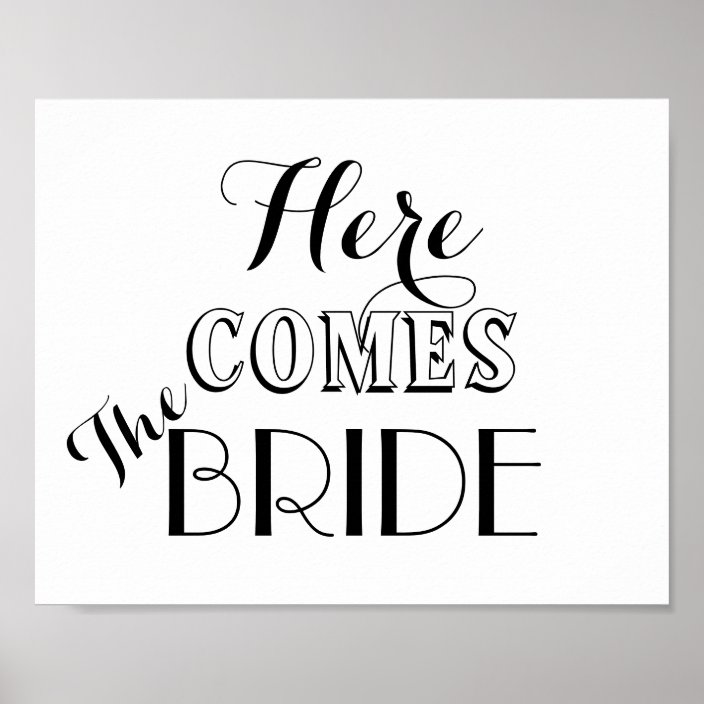 Here Comes The Bride Wedding Sign | Zazzle.co.uk