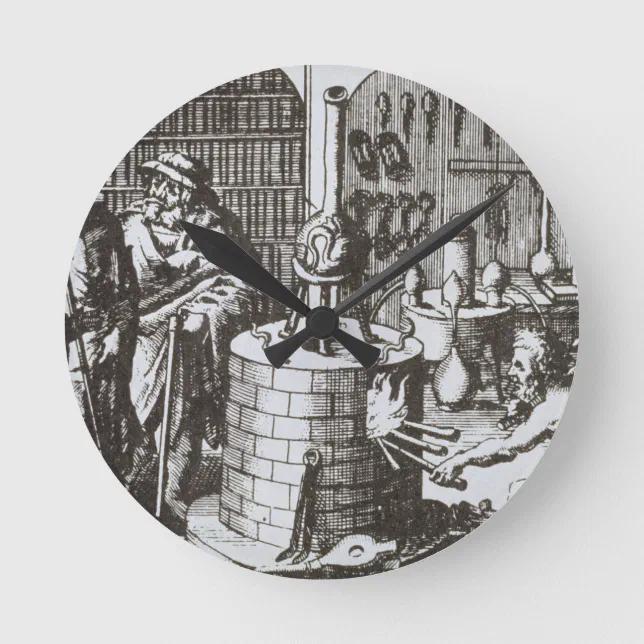 Hermetic Philosophers and an Alchemist, from 'Muse Round Clock | Zazzle