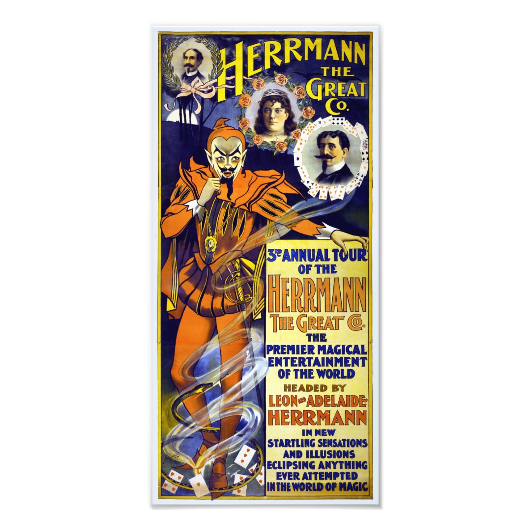 Herrmann the Great 1898 Vintage Poster Restored | Zazzle
