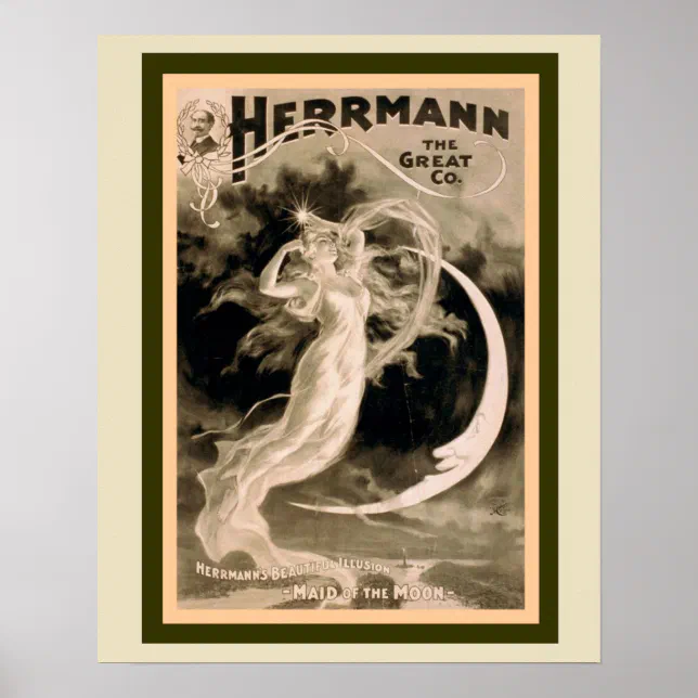 Herrmann the Great Magician Vintage Poster 16 x 20 | Zazzle