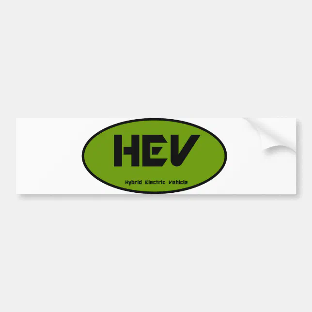 HEV hybrid electric vehicle Bumper Sticker | Zazzle