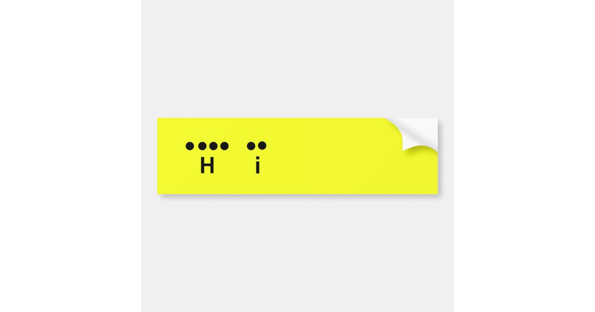 hi-morse-code-yellow-customise-it-bumper-sticker-zazzle