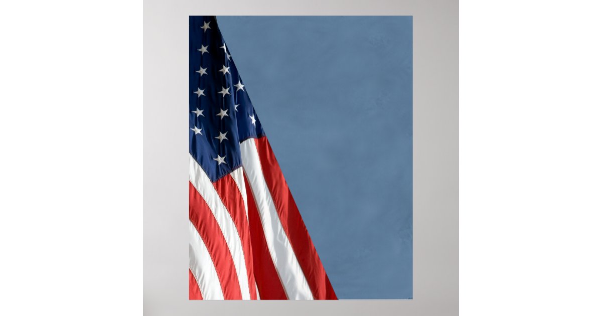 Hi Res COMPACT PHOTO BACKDROP - US Flag on Slate Poster | Zazzle