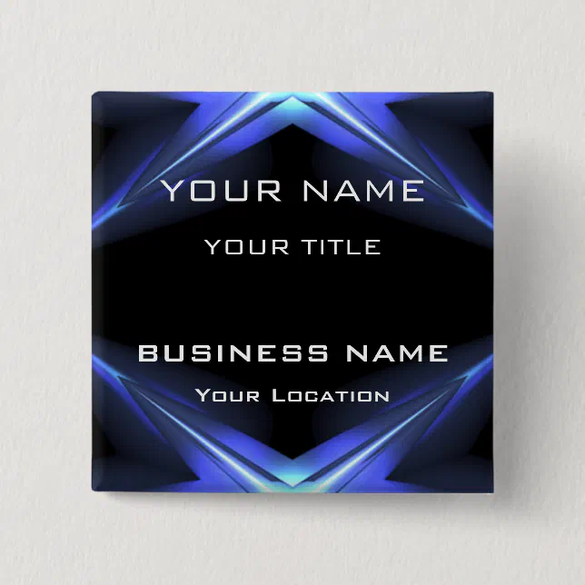 Hi Tec Futuristic Business Name Tag 15 Cm Square Badge | Zazzle