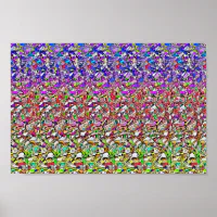 Wallpapers Stereogram Happy Birthday Hidden 3D Stereogram Poster