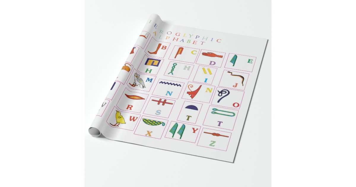 Hieroglyphic Alphabet Wrapping Paper | Zazzle