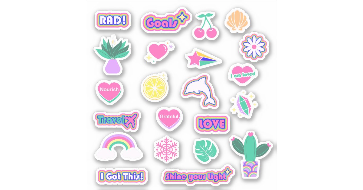 High Vibe Custom-Cut Vinyl Sticker Sheet V2 NEW | Zazzle