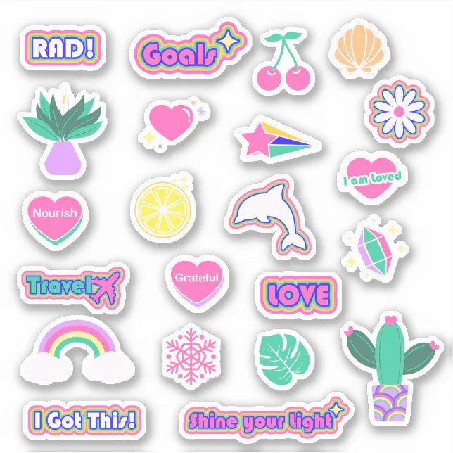 High Vibe Custom-Cut Vinyl Sticker Sheet V2 NEW | Zazzle