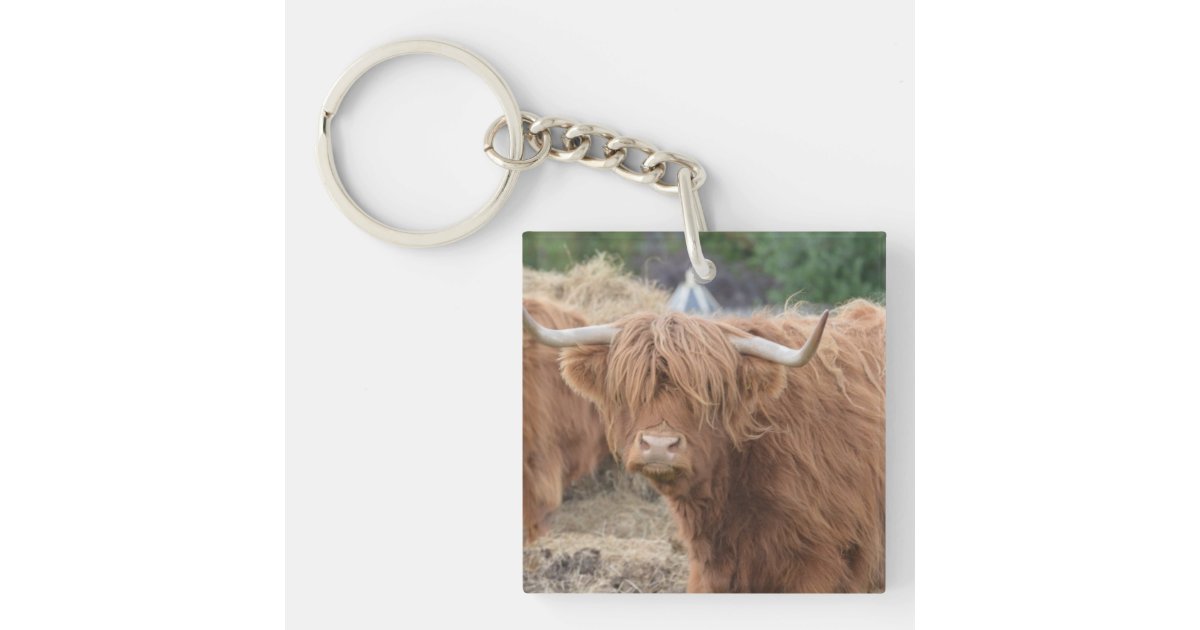 Highland Cow Key Ring | Zazzle