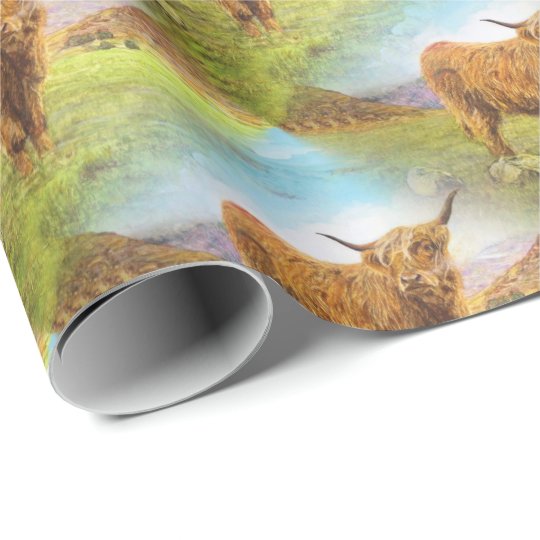 Highland Cow pattern. Wrapping Paper | Zazzle.co.uk