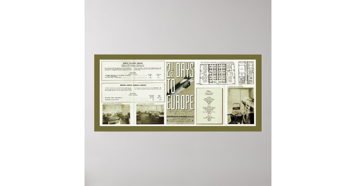 Hindenburg Brochure Vintage Photos Poster | Zazzle