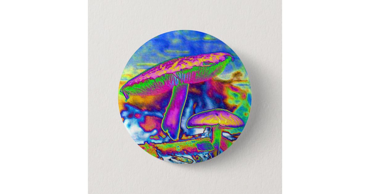 Hippie Dippie Trippy 'Shrooms Pin | Zazzle