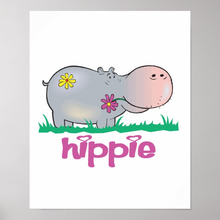 hippie hippo poster | Zazzle.co.uk