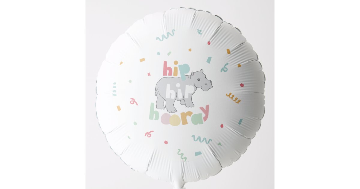 Hippo Birthday Party Hippo Hippopotamus Party Balloon | Zazzle