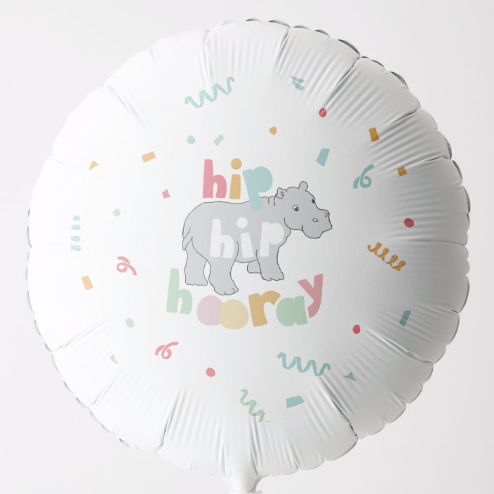 Hippo Birthday Party Hippo Hippopotamus Party Balloon | Zazzle.co.uk