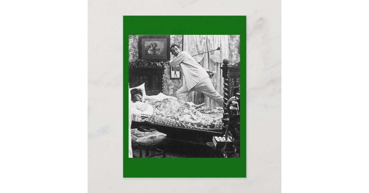 His Golf Dream is Her Golf Nightmare Vintage Postcard | Zazzle