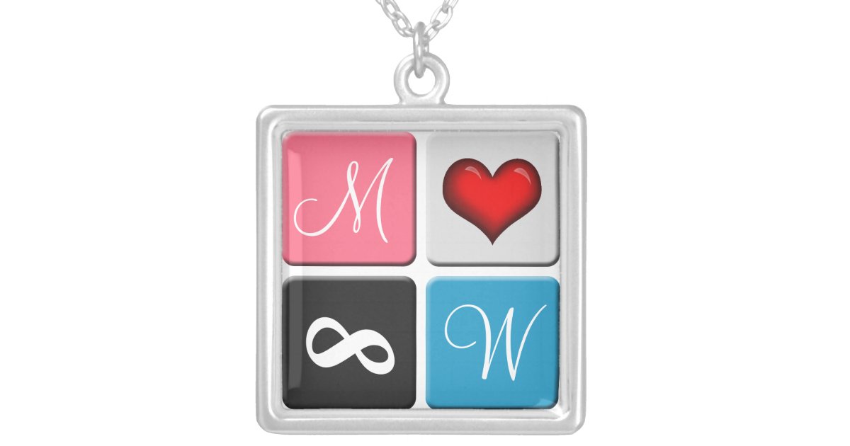 His And Hers Initials ~ Forever Love Necklace Zazzle