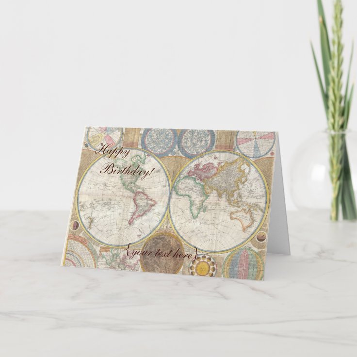 Historic Old World Map, 1794 - Happy Birthday Card | Zazzle