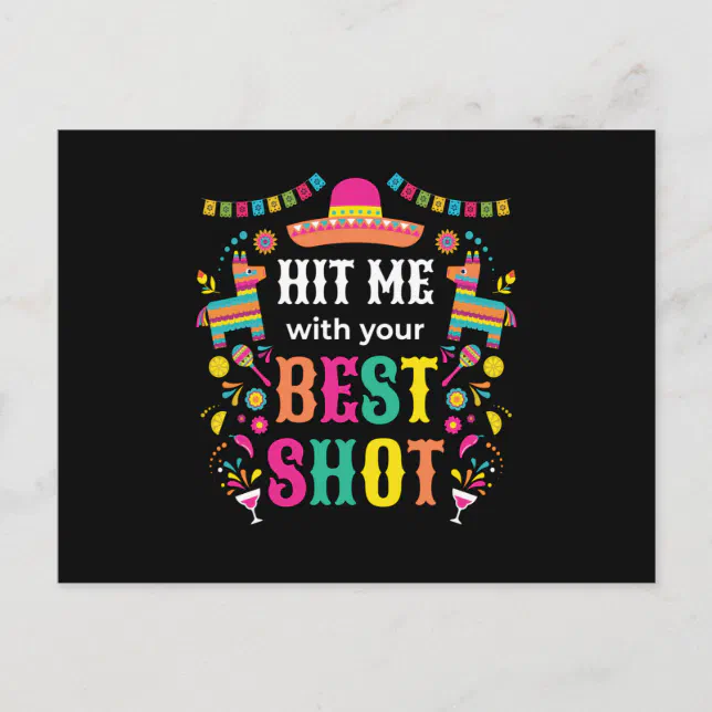 Hit Me Pinata Birthday Postcard | Zazzle