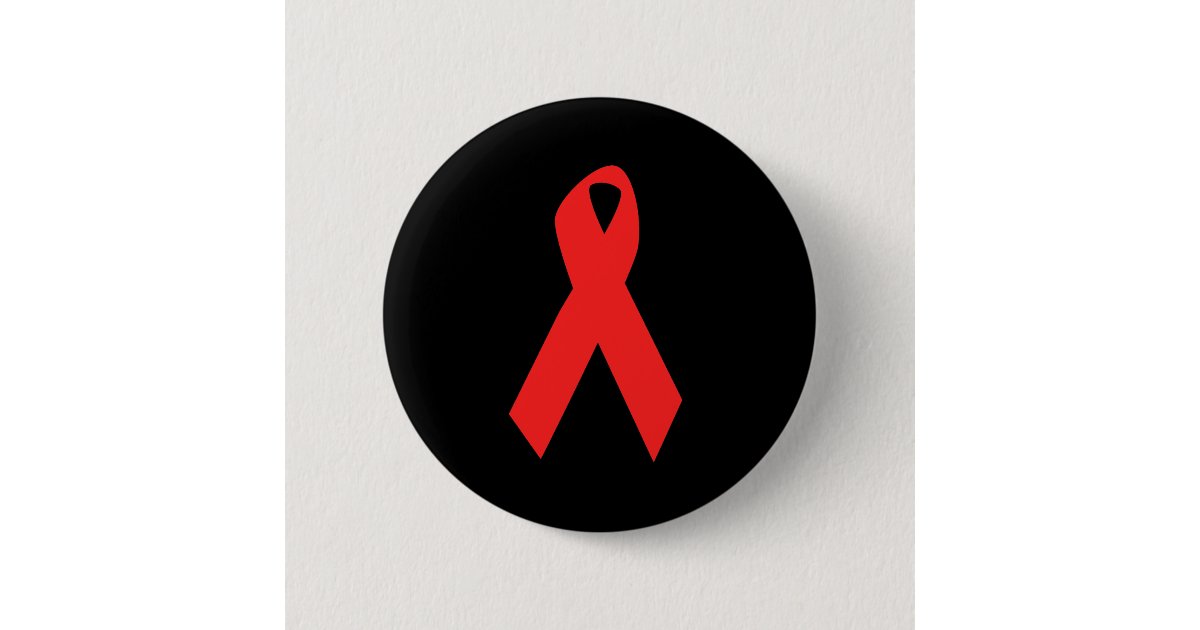HIV AWARENESS / AIDS RIBBON 6 CM ROUND BADGE | Zazzle