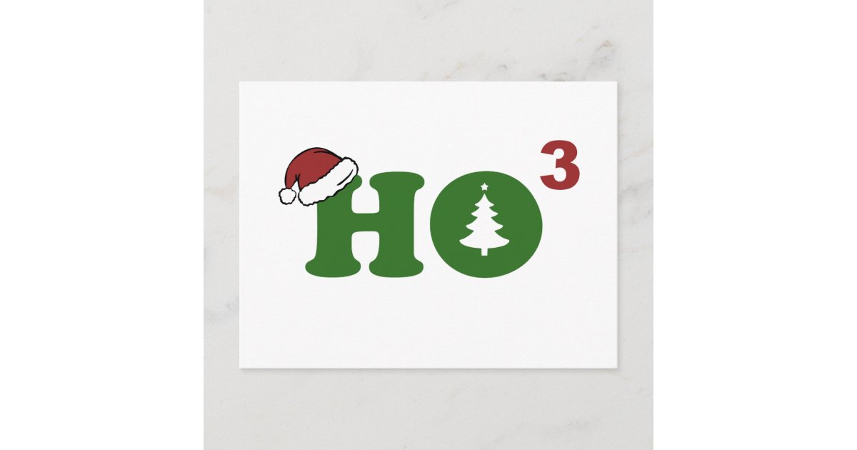 Ho Cubed Merry Christmas Holiday Postcard | Zazzle