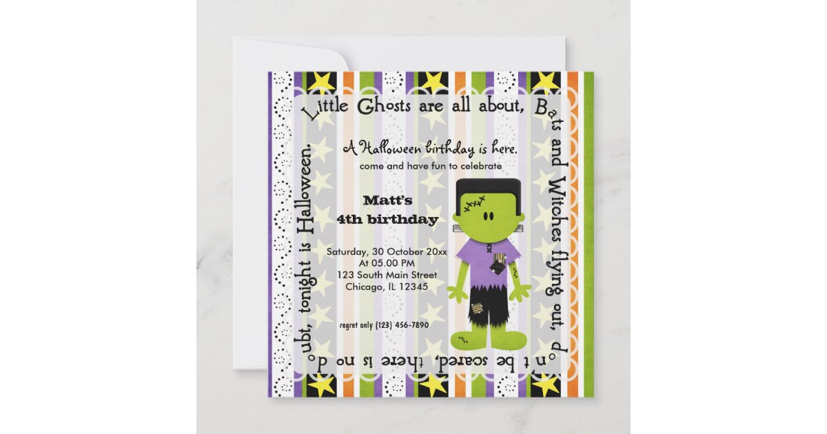 Hocus Pocus Frankenstein Birthday Invitation | Zazzle
