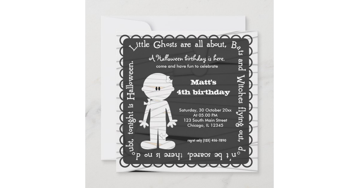 Hocus Pocus Mummy Birthday Invitation | Zazzle