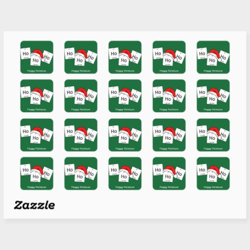 HoHoHo Holmium Chemistry Element Christmas Pun Square Sticker | Zazzle