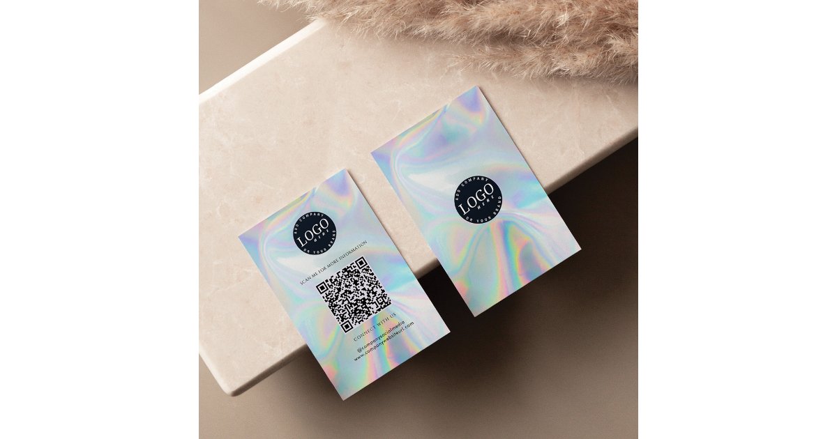 Holographic QR Code Social Media Website Business Card | Zazzle