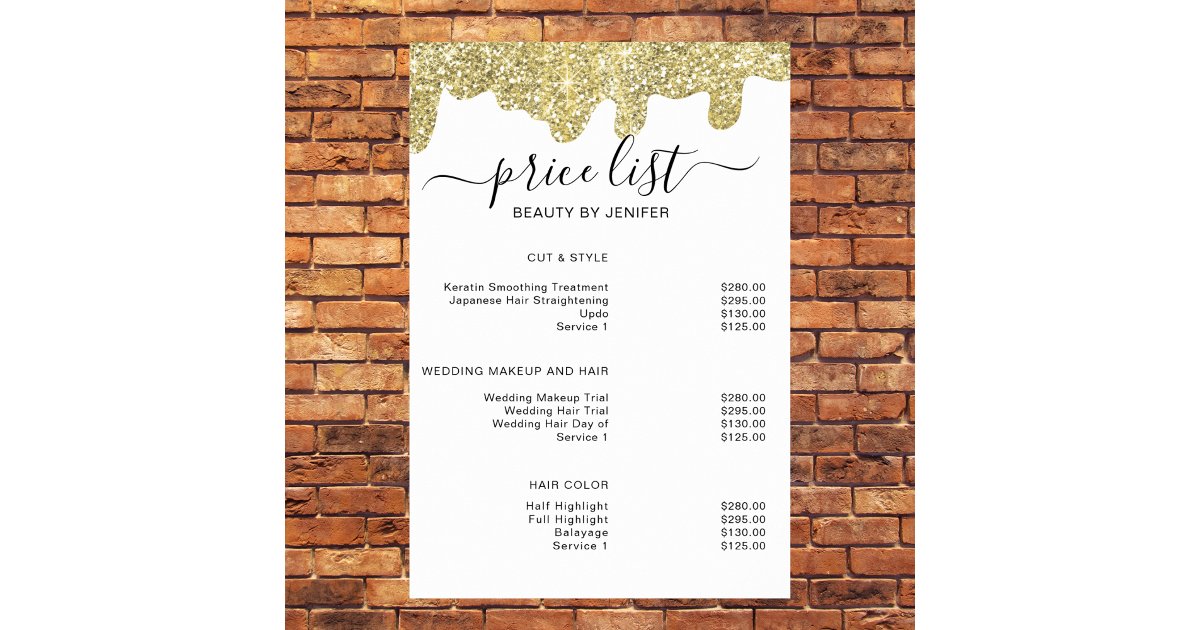 Holographic Signature Modern Glam Gold Glitter Poster | Zazzle