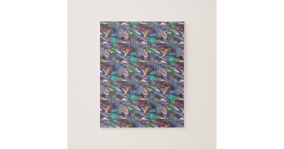 holographic silver jigsaw puzzle | Zazzle