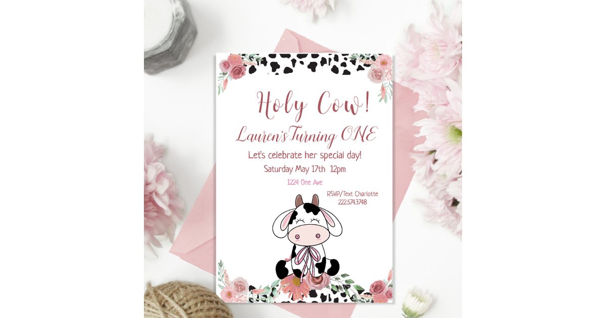 Holy Cow First Birthday Invitation | Zazzle