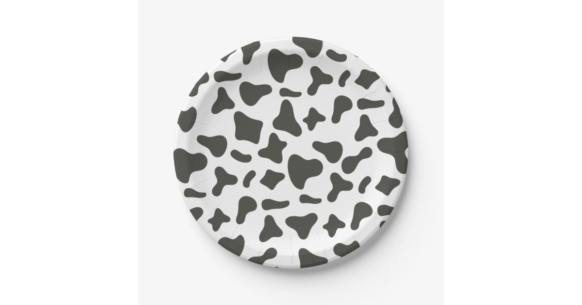 Holy Cow I'm One Cow Print Birthday Paper Cups Paper Plate | Zazzle