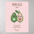 Holy Guacamole Avocado Mum-osa Bar Baby Shower Poster | Zazzle
