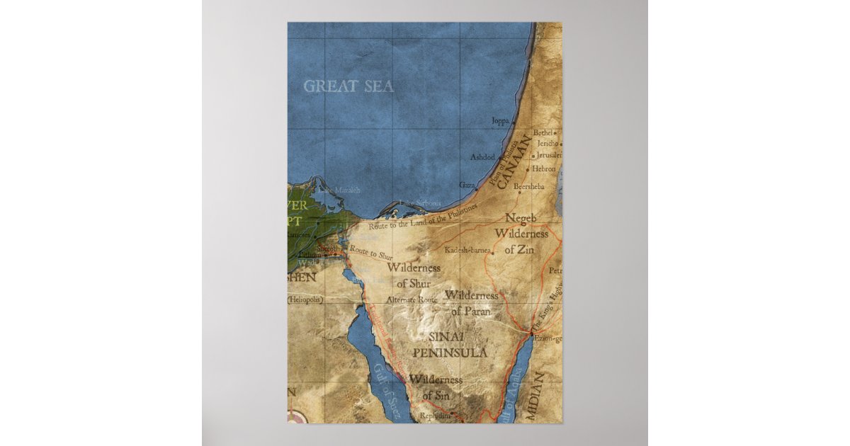 Holy land map poster | Zazzle