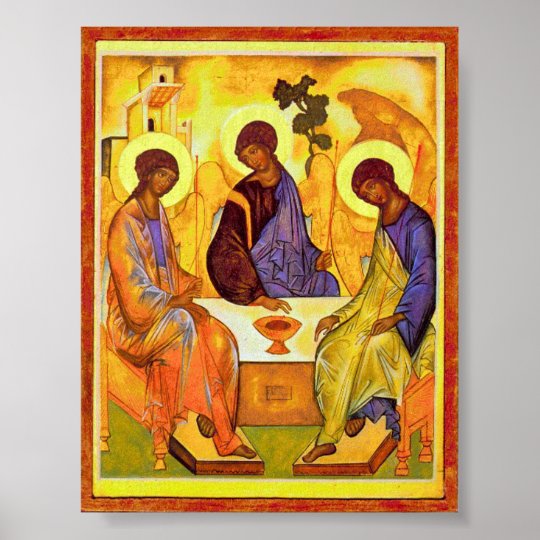 Holy Trinity by Andrei Rublev. Great painting titl Poster | Zazzle.co.uk