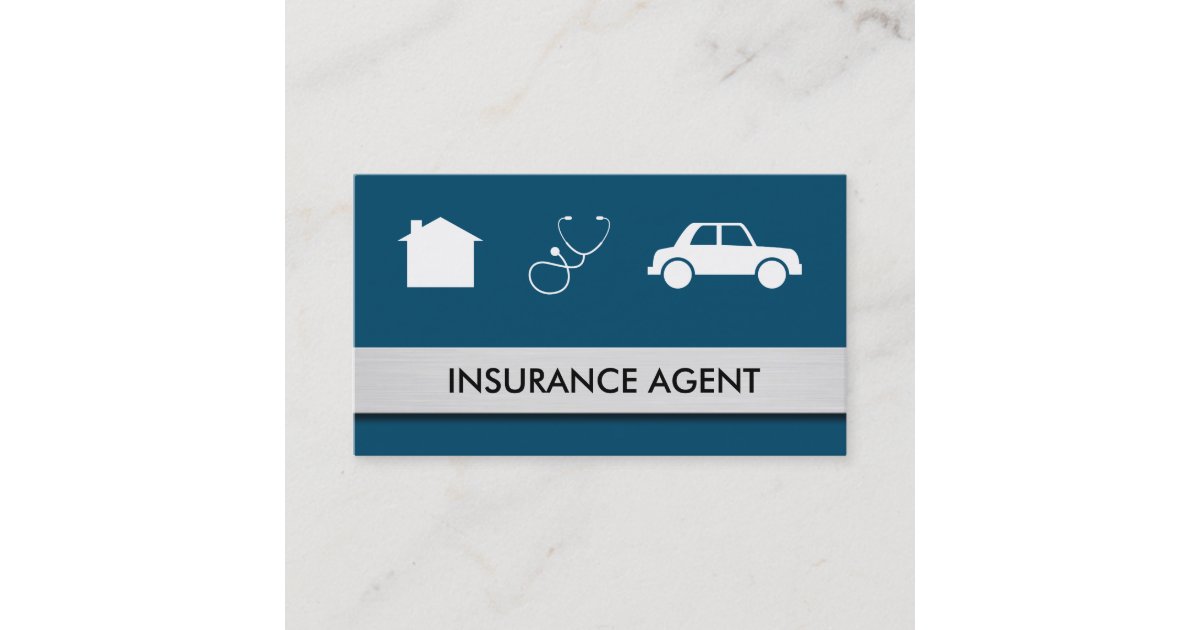 Home Auto Health Insurance Agent Business Card | Zazzle
