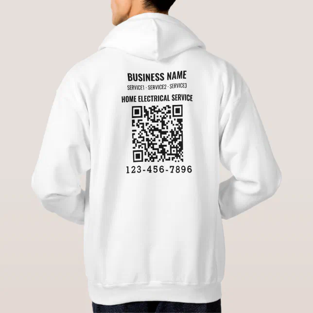 Home electric service QR code Logo custom work Hoodie | Zazzle