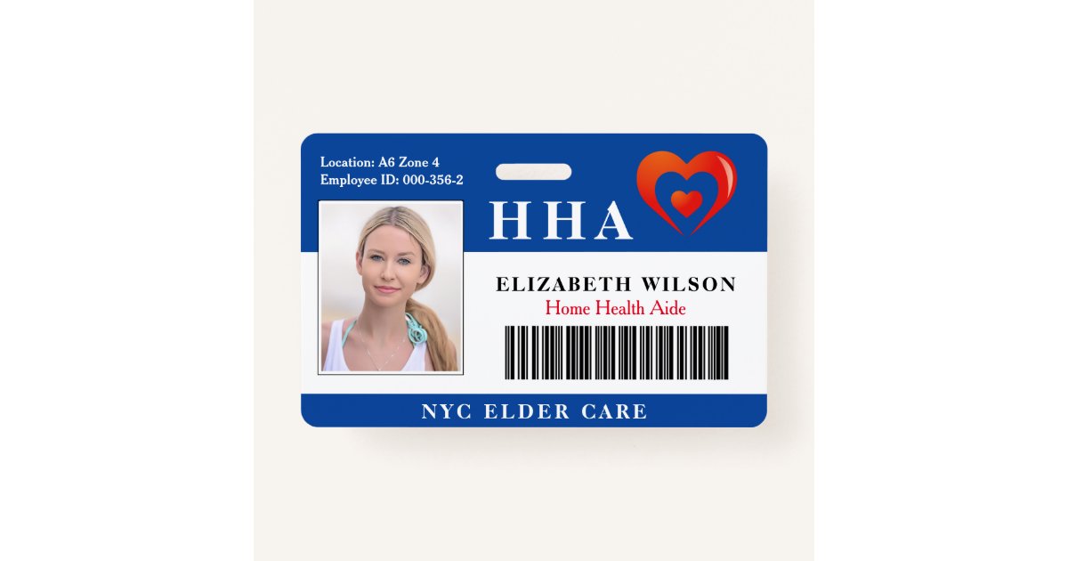 Home Health Aide | Medical Photo ID ID Badge | Zazzle