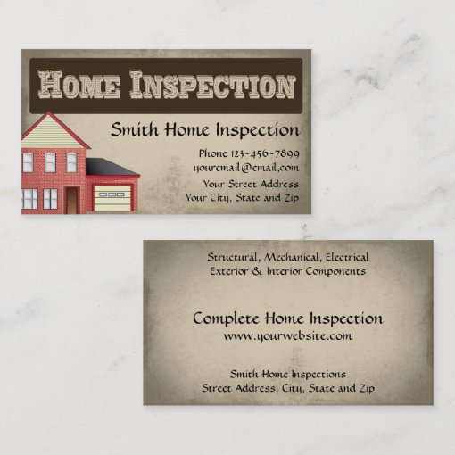 Home Inspection Inspector Business Card | Zazzle