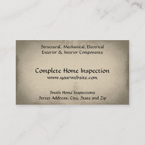 Home Inspection Inspector Business Card | Zazzle