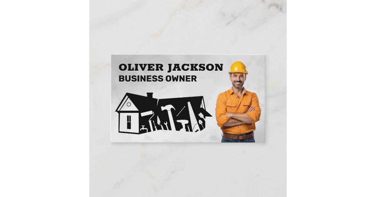 Home Renovations Hand Tools | Construction Worker Business Card | Zazzle