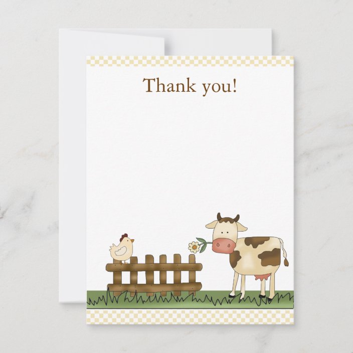 Home Sweet Farm Cow Thank you Card 4.25 x 5.5 | Zazzle.co.uk