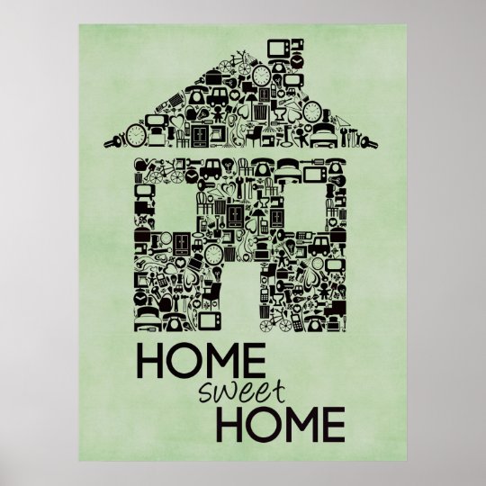 Home Sweet Home Wall Art Canvas Poster | Zazzle.co.uk