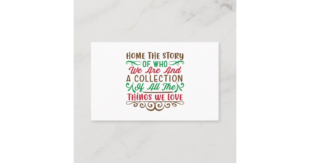 home the story business card | Zazzle
