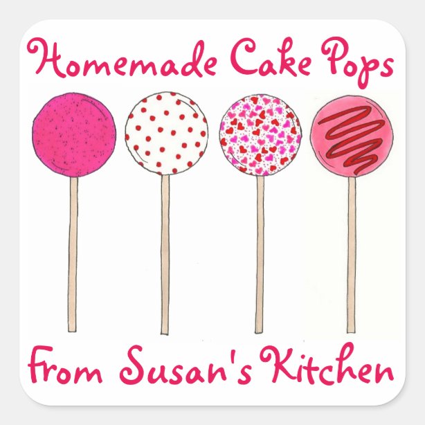 Pink Cake Pops Stickers & Labels | Zazzle UK