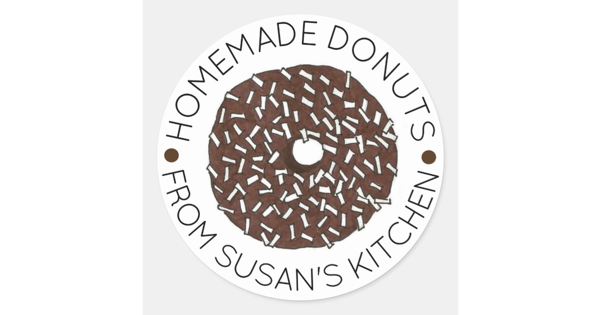 Homemade Doughnuts Doughnuts Made By Bakery Classic Round Sticker | Zazzle