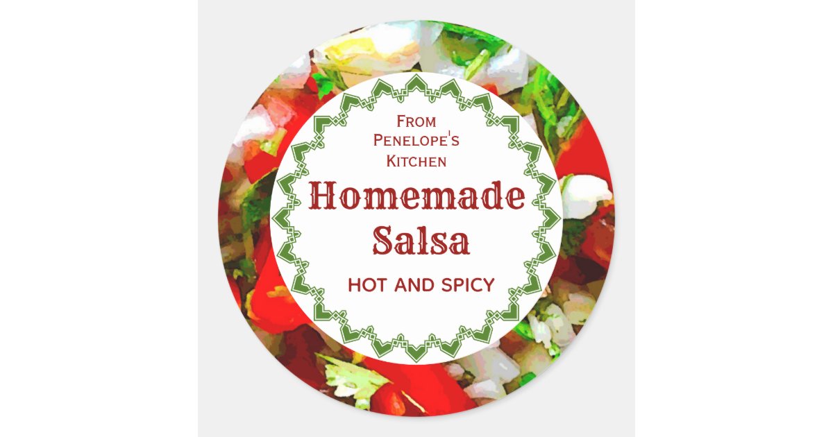 Homemade Salsa From Your Kitchen Food Label | Zazzle